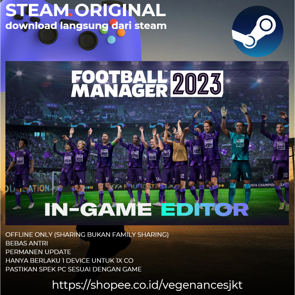 Jual Football Manager 2023 +In-Game Editor Original PC Laptop Game ...