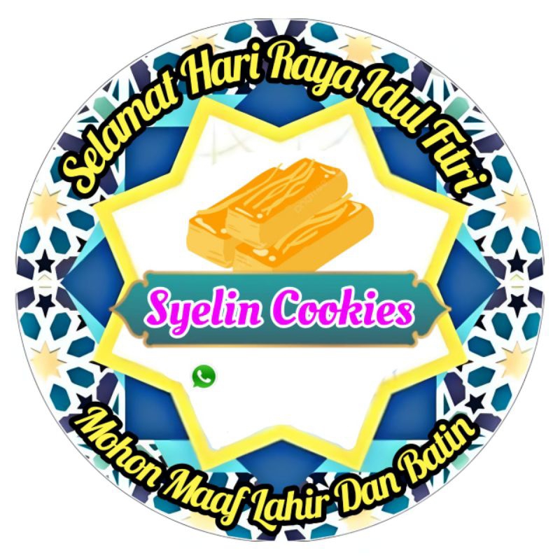 Jual (MINIMAL.ORDER 100 PCS) STICKER LABEL KUE KERING LEBARAN COOKIES ...
