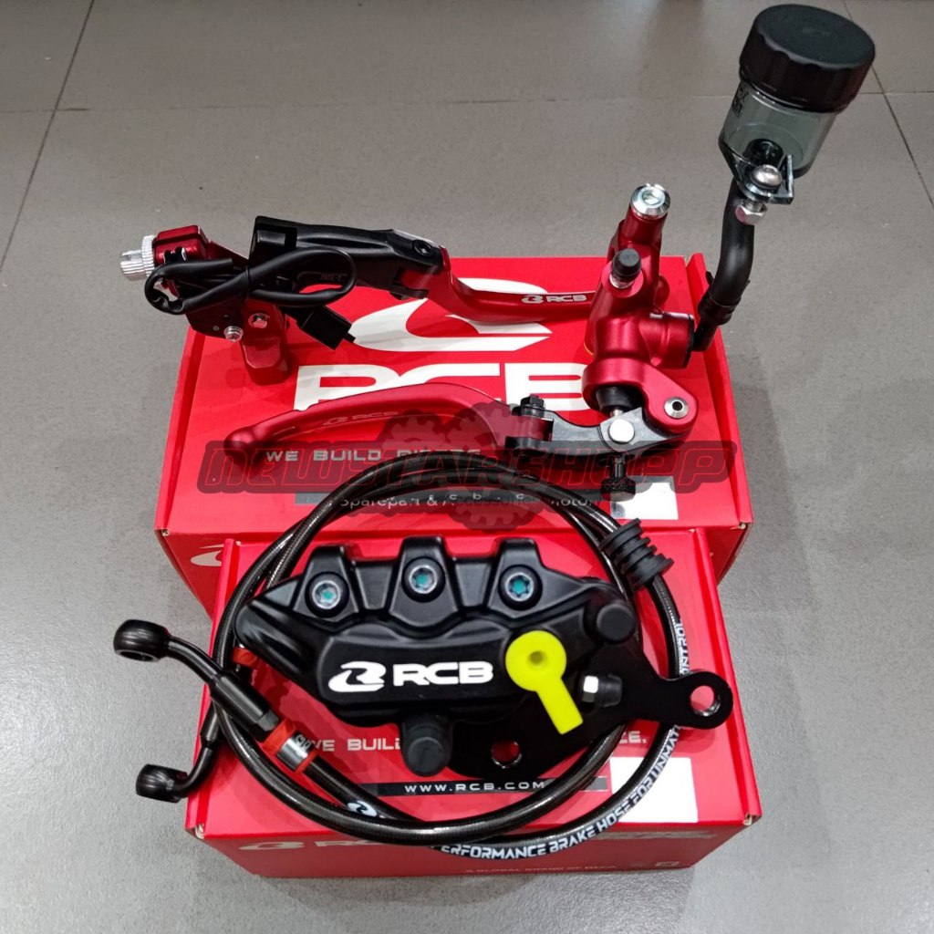 Jual Paketan Master rem RCB S1 14mm radial set kanan kiri kopling + Selang rem 95cm + kaliper ...