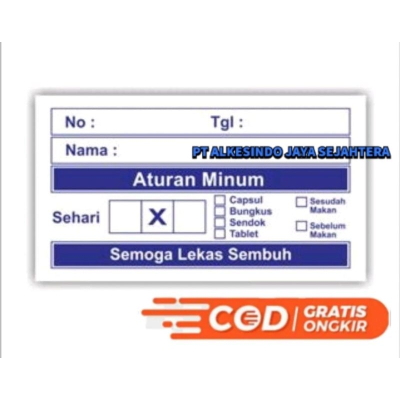Jual Label obat / label obat sirup / eticket obat isi 100 pcs | Shopee ...