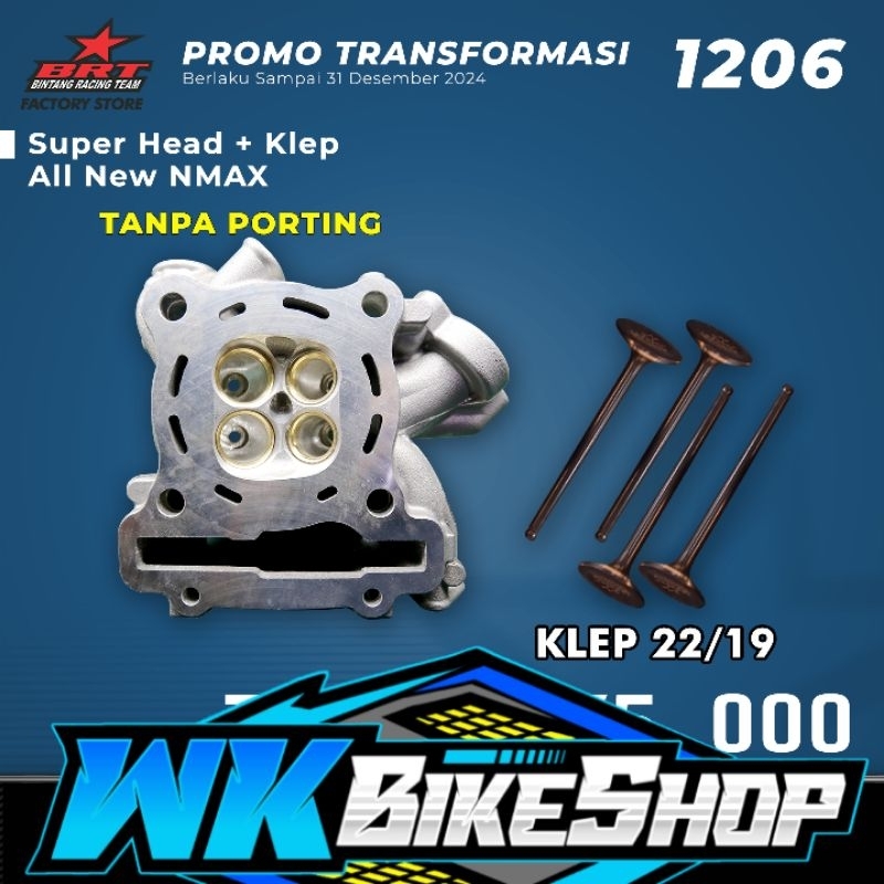 Jual HEAD BRT NMAX OLD / NMAX NEW / AEROX NEW 22/19 PORTING CNC + PER ...