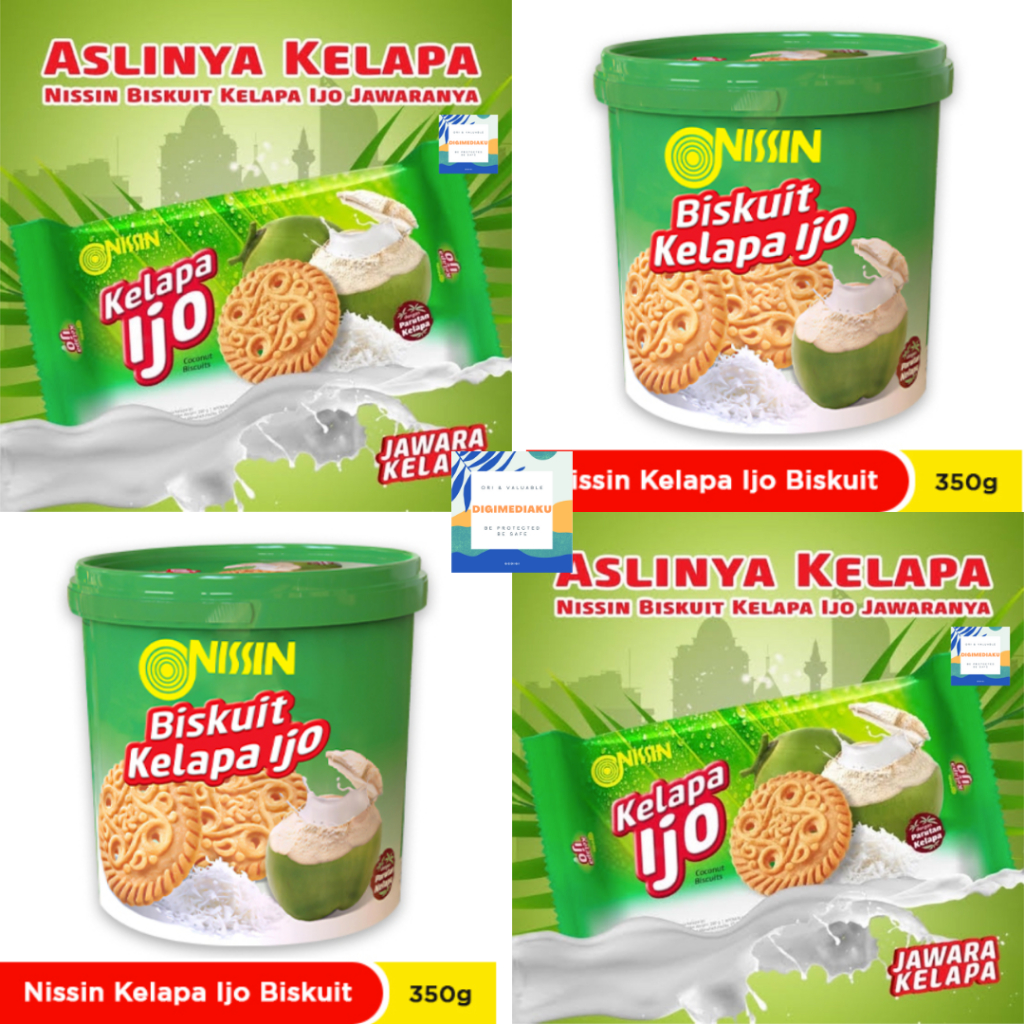 Jual Nissin Biskuit Kelapa Ijo 280 gr Nissin Coconut Biscuit 280 gr Nissin Biskuit Kelapa Ijo ...