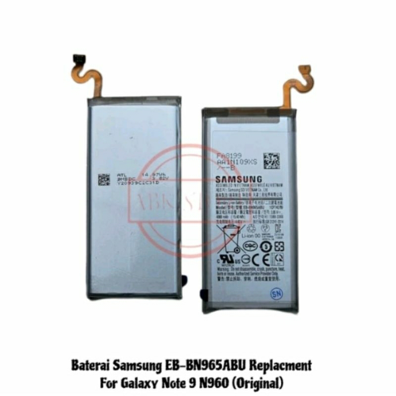 Jual Baterai Battery Samsung Galaxy Note 9 N960 EB-BN965ABU Original ...