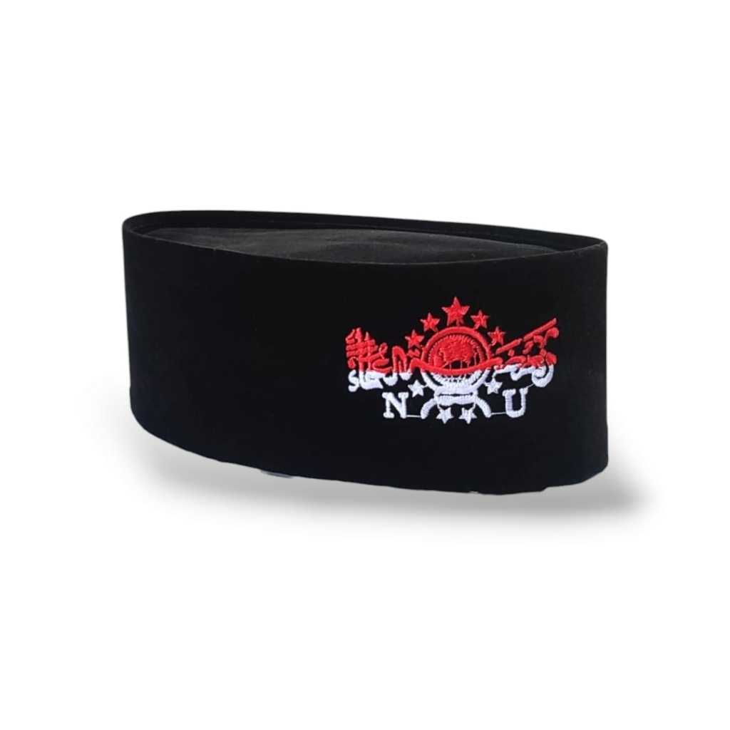 Jual BIG DISCOUNT! Peci Kopiah Songkok Hitam LOGO NU BORDIR Merah Putih ...