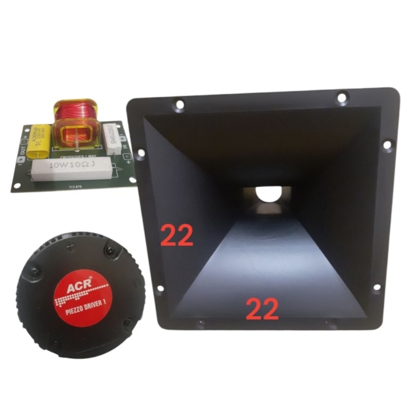 Jual Paket Tweeter ACR Piezo Plus Corong PVC 22X22 Dan Crossover ...