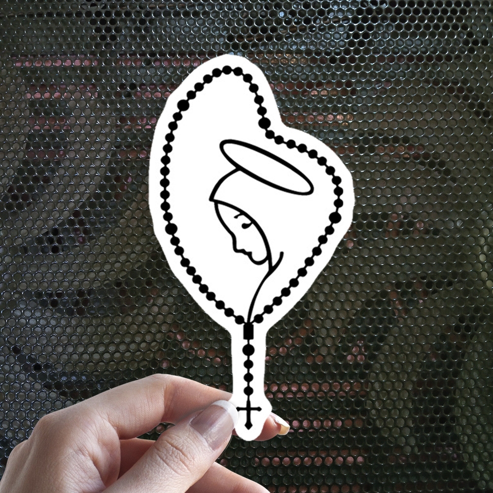 Jual Sticker Mobil Decal Vinyl Tahan Air Rosario Bunda Maria Kristen ...