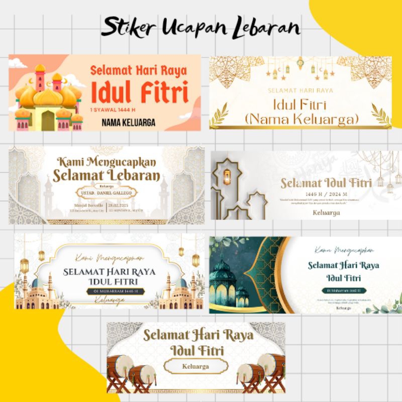 Jual Label Stiker Lebaran / Ucapan Lebaran sticker HVS isi 100pcs ...