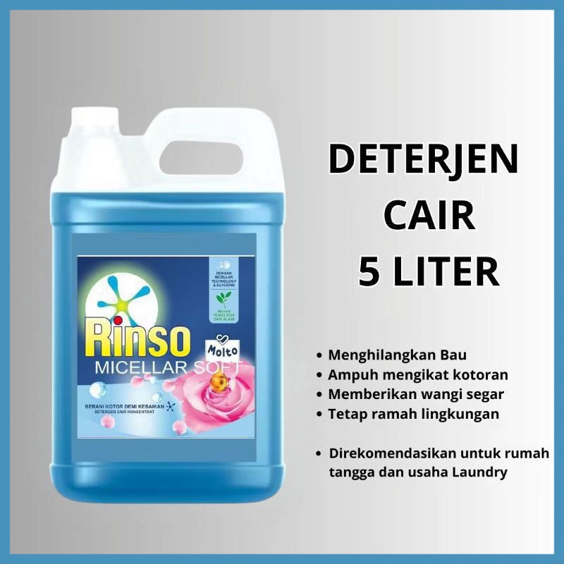 Jual Rinso Matic Professional Deterjen Laundry Kiloan Cair 5 L Jerigen ...