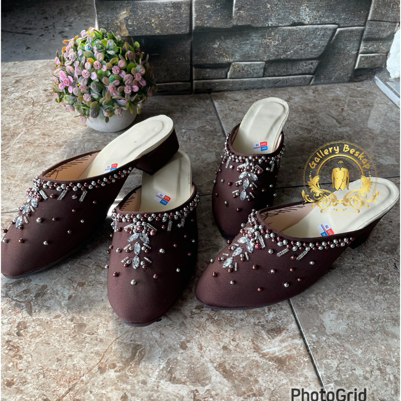Jual Sendal selop pengantin / wedding shoes / slop manten coklat coffe ...