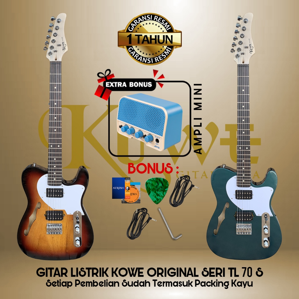 Jual Kowe gitar Kita Elektrik Original Seri TL 70 THIN Paket Hemat ...