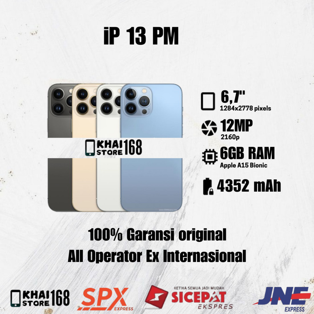 Jual IPHONE 13 PRO MAX 128GB 256GB 512GB Second BEKAS ORIGINAL 100% MULUS 13PM NORMAL FULLSET ...