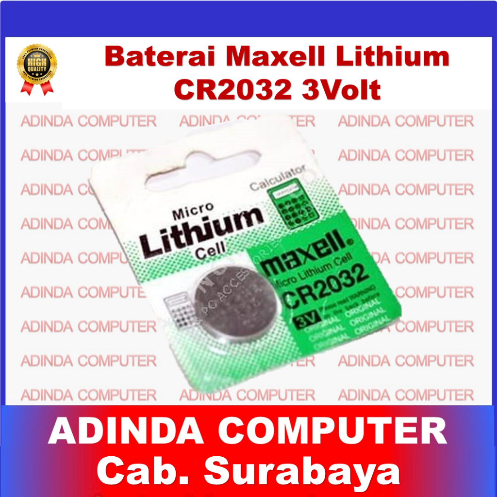 Jual Baterai CMOS CPU Maxell Micro Lithium Cell CR2032 Tegangan 3 Volt ...