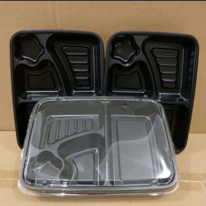 Jual Mika Bento Techno Sekat 4 Hitam ( Pak 25 Pcs ) [ Original ...