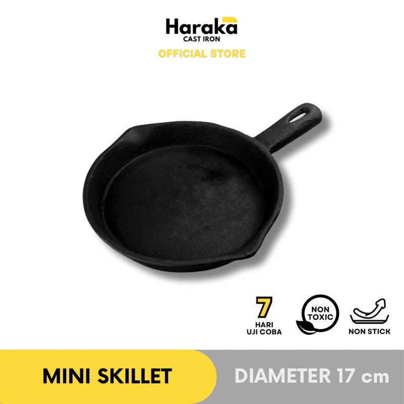 Jual Haraka Cast Iron Skillet Pan 17 cm / Wajan Besi Cor | Shopee Indonesia