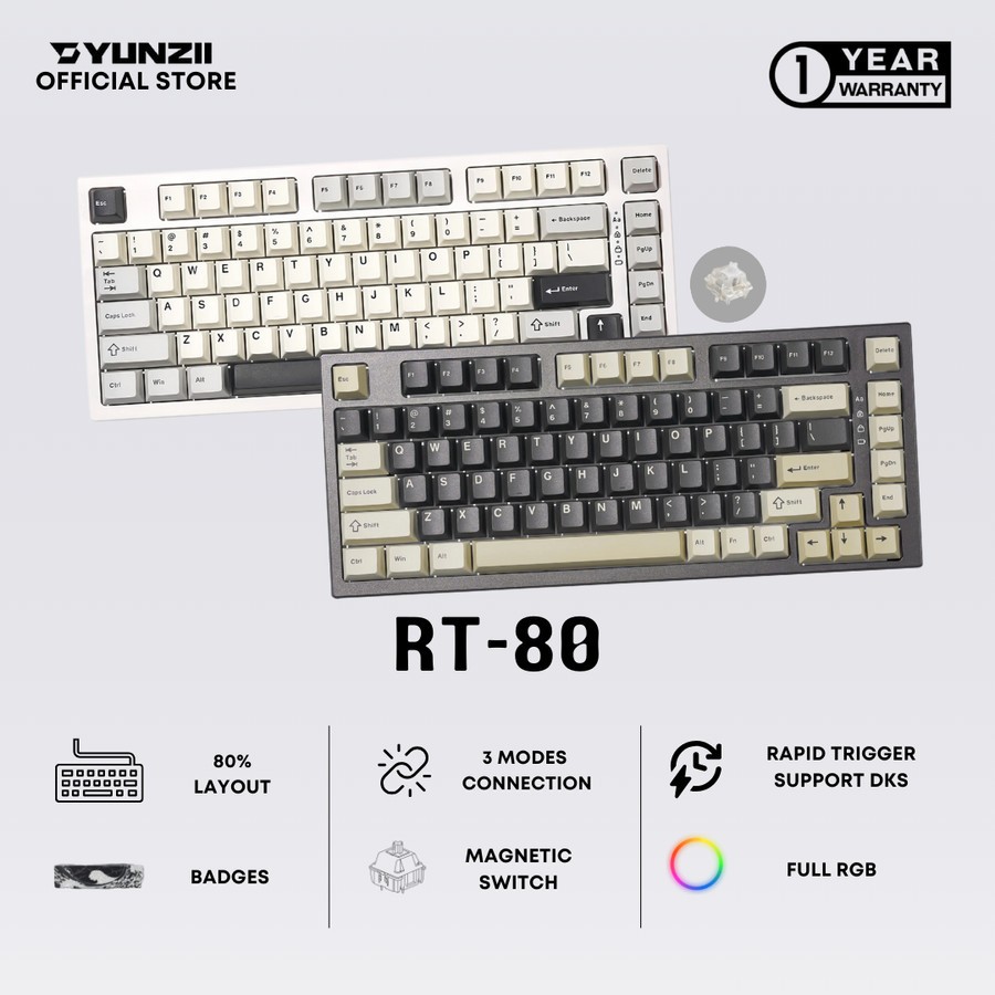 Jual Yunzii RT80 / RT-80 Rapid Trigger 8K Magnetic Keyboard Gaming ...