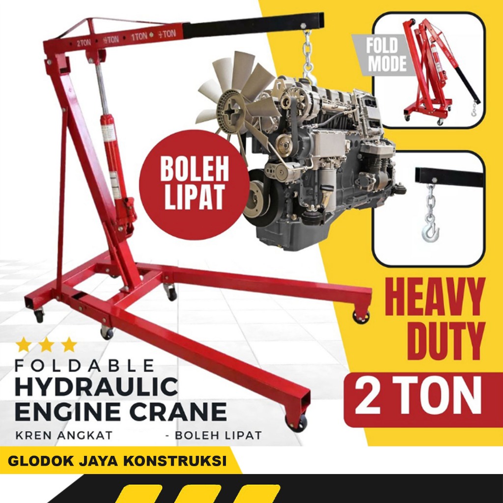 Jual Hydraulic Engine Crane Katrol Kerekan Lipat Derek Alat Angkat Mesin Bengkel Mobil Folding ...