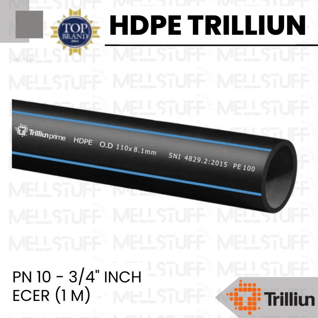 Jual Pipa HDPE Premium Trilliun 3/4" Inch (25mm) PN-10 Meteran (Eceran ...