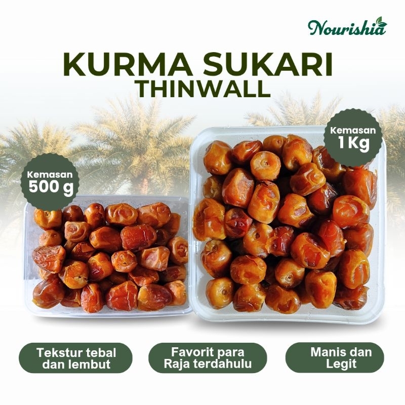 Jual Kurma Sukari 1kg dan 500gr Repack Thinwall Kurma Sukari - Kurma ...