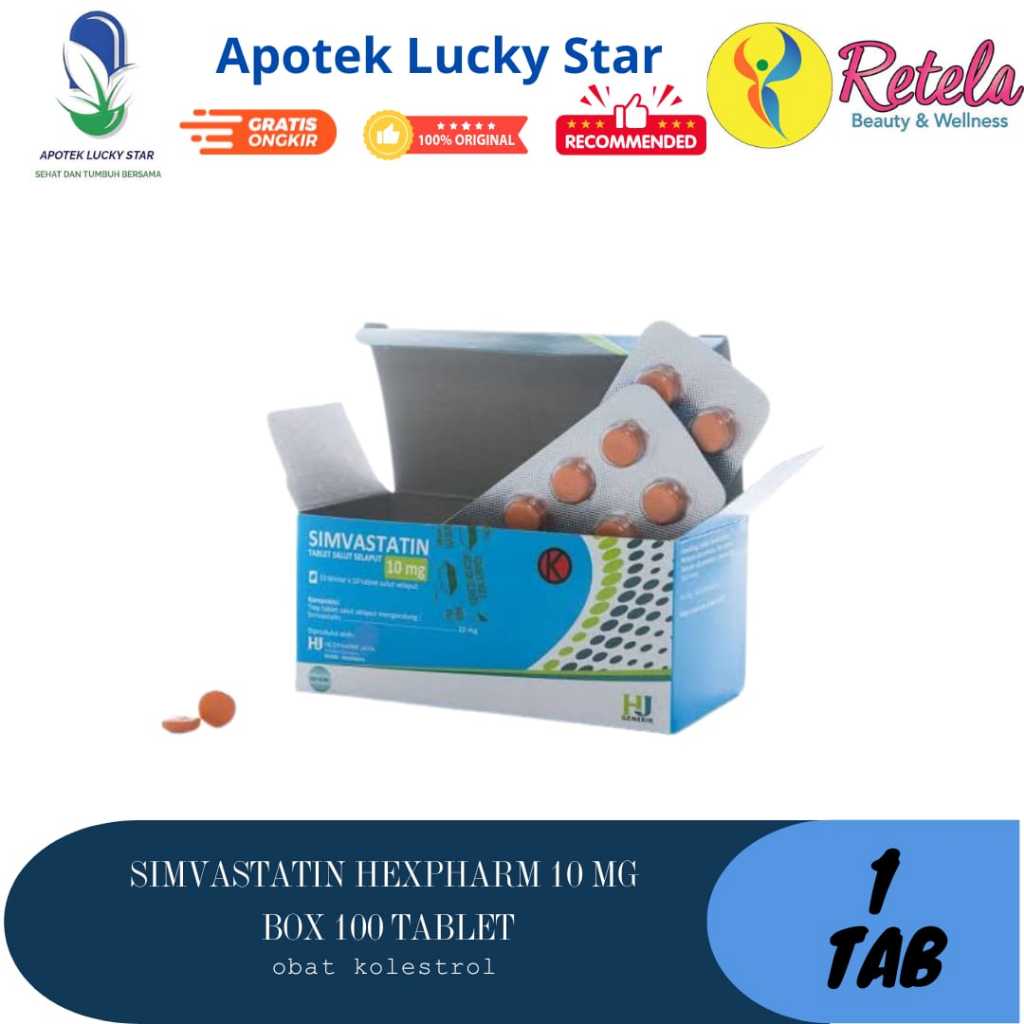 Jual SIMVASTATIN 10MG Box 100 TABLET (Gen-HJ) | Shopee Indonesia