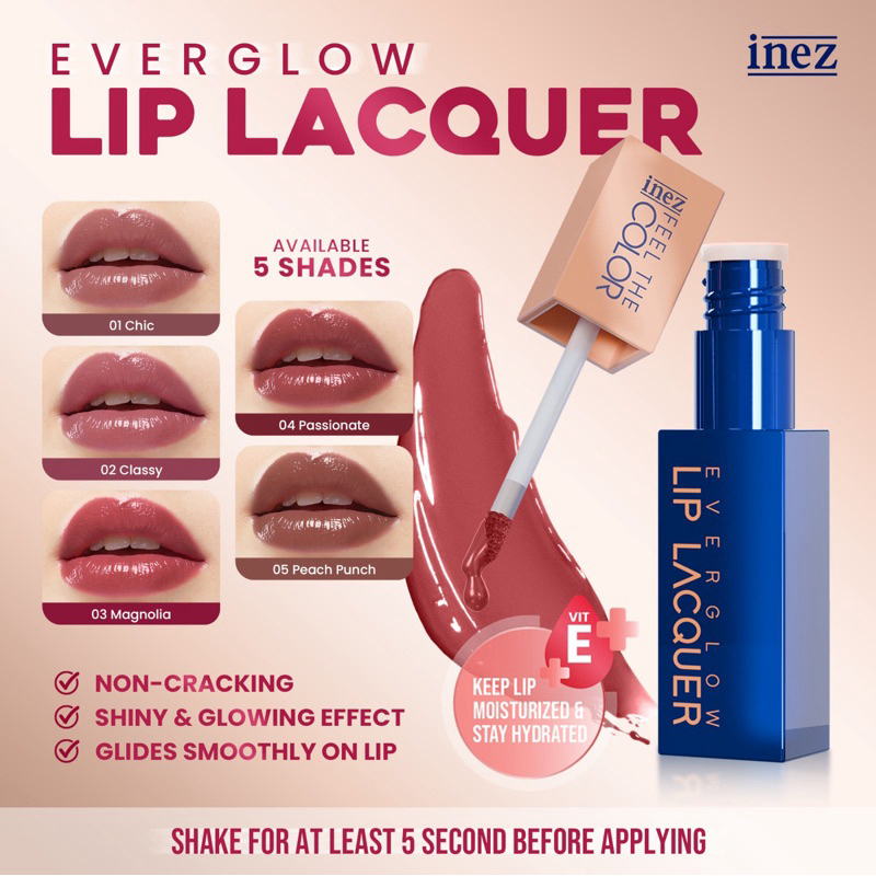 Jual Inez Everglow Lip Lacquer 100% original | Shopee Indonesia