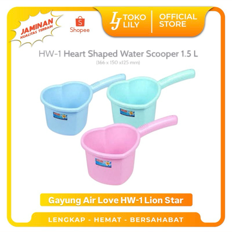 Jual Gayung Air Mandi Plastik Bentuk Hati 1,5L HW-1 Lion Star | Shopee Indonesia