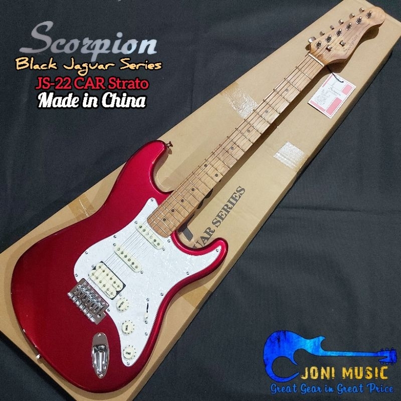 Jual Gitar Scorpion Black Jaguar Series JS-22 Stratocaster Model HSS Roasted Maple | Shopee ...