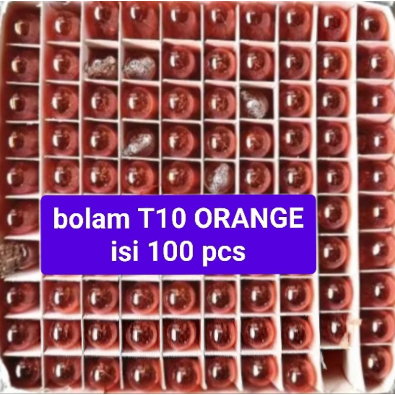 Jual BOLAM SEN T10 ORANGE ISI 100 PCS | Shopee Indonesia
