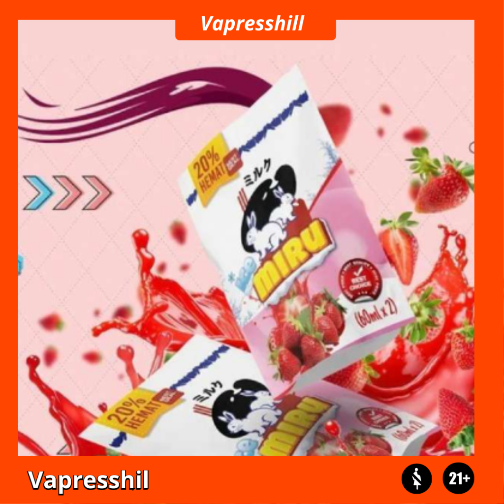 Jual MIRU STRAWBERRY ICY POP NEW SERIES 60ML FREEBASE 100% ORIGINAL ...