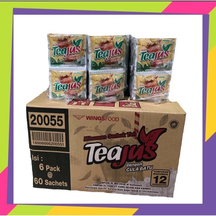 Jual TEAJUS GULA BATU / TEH JUS GULA BATU DUS ISI 6 PACK ( 360 SACHET ...