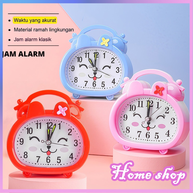 Jual Jam Alarm Klasik Pengatur Waktu Kartun Smiley Jam Estetik Weker ...