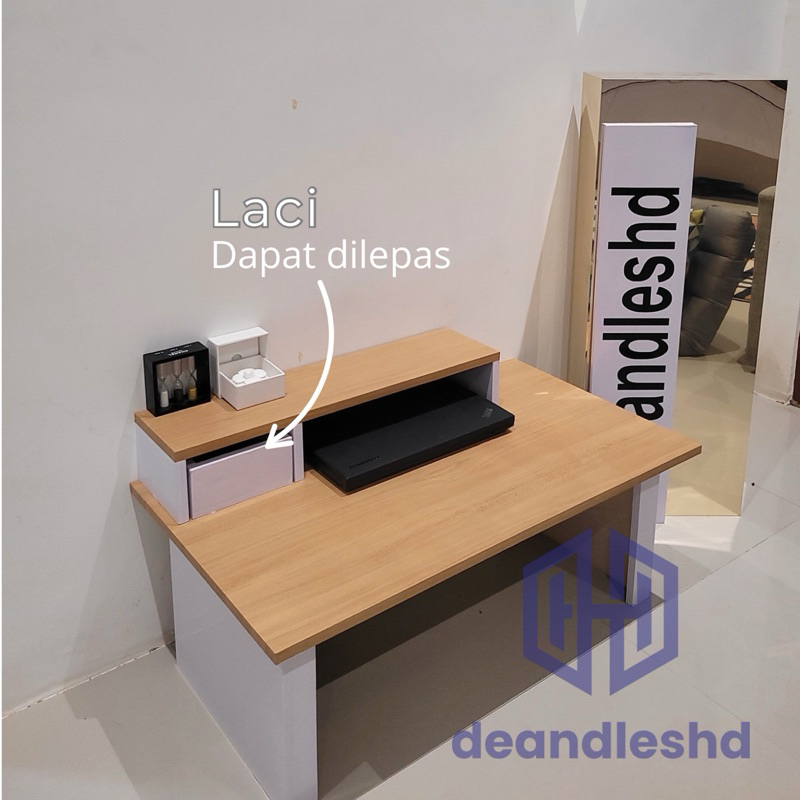 Jual Meja Minimalis Multifungsi Set Laci dan Stand Monitor | Shopee ...