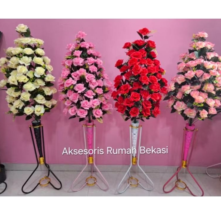 Jual BUNGA SUDUT MAWAR MEKAR ARTIFICIAL ISI 54 KUNTUM DENGAN POT ...
