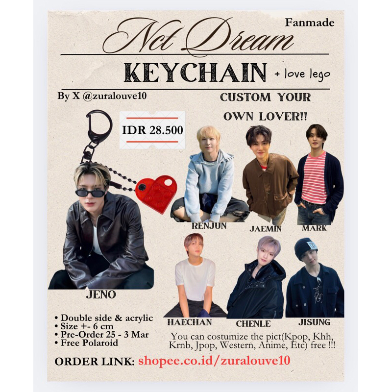 Jual NCT DREAM KEYCHAIN (CUSTOM) | Shopee Indonesia