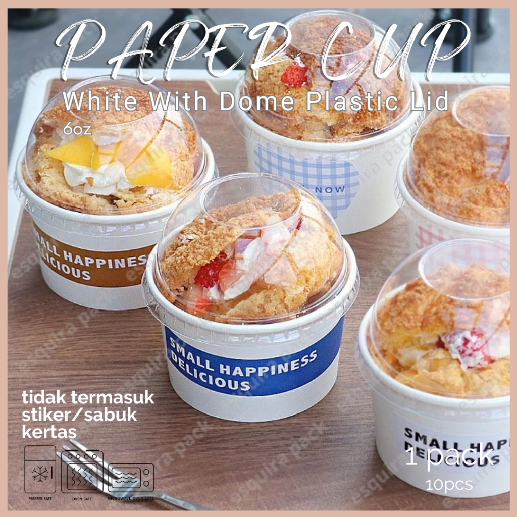 Jual (10pcs) Kraft Paper Cup Bisa Masuk Oven 6oz / WPTB | Shopee Indonesia