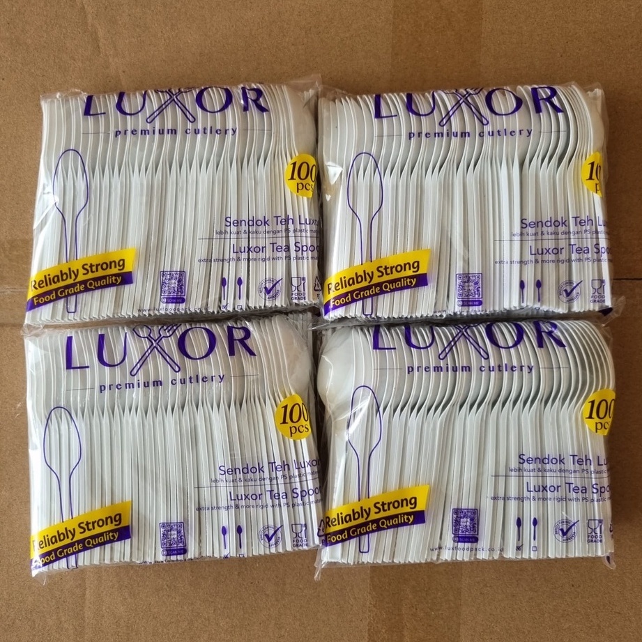 Jual (100pcs) SENDOK KECIL TEH PUDDING JELLY PUTIH LUXOR | Shopee Indonesia