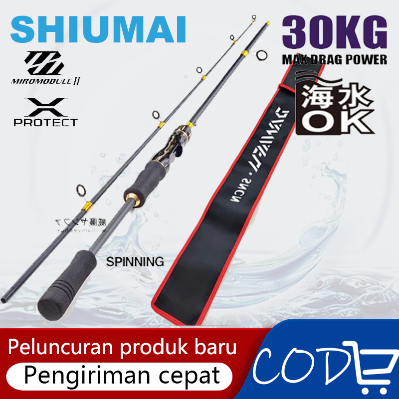 Jual SHIUMAI Joran Daiwa Joran Pancing Spinning 2 Bagian 1.8M/2.1m/2.4m Max Drag 30kg Joran ...