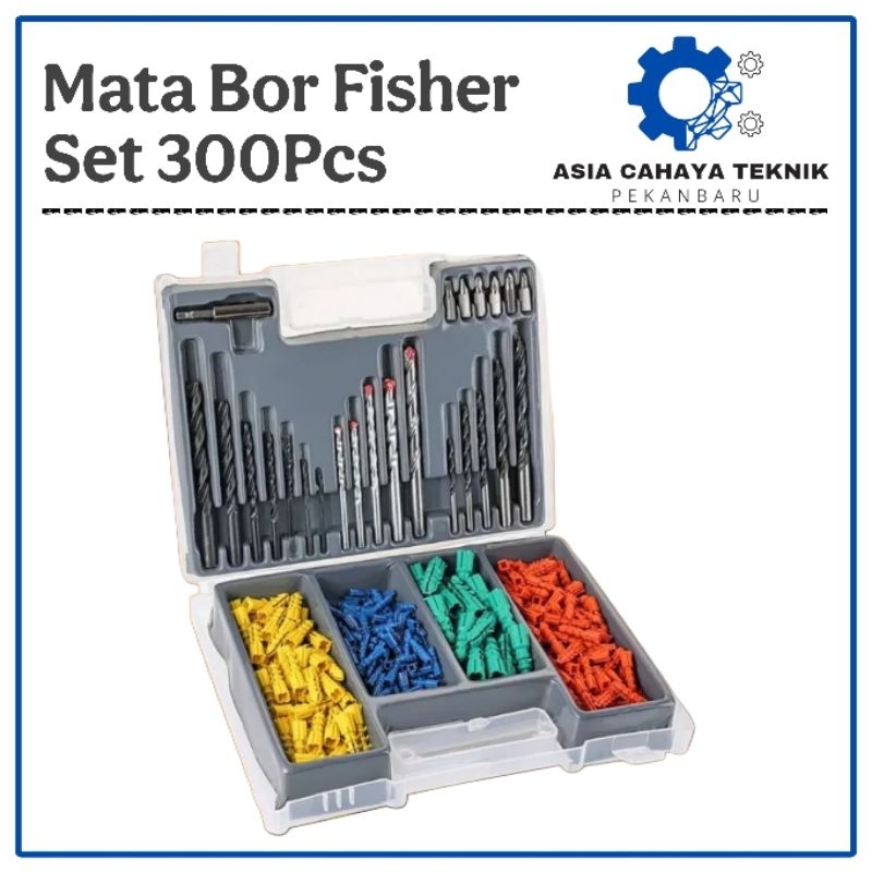 Jual SET LENGKAP Mata Bor Obeng Besi Kayu Tembok Beton Fisher Set 300 ...