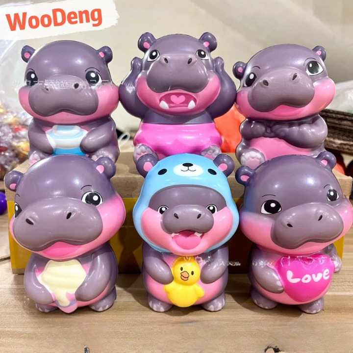 Jual Squishy Cute Mr Hippo MOODENG Kuda Nil Grey 9 cm Squishy Toy ...