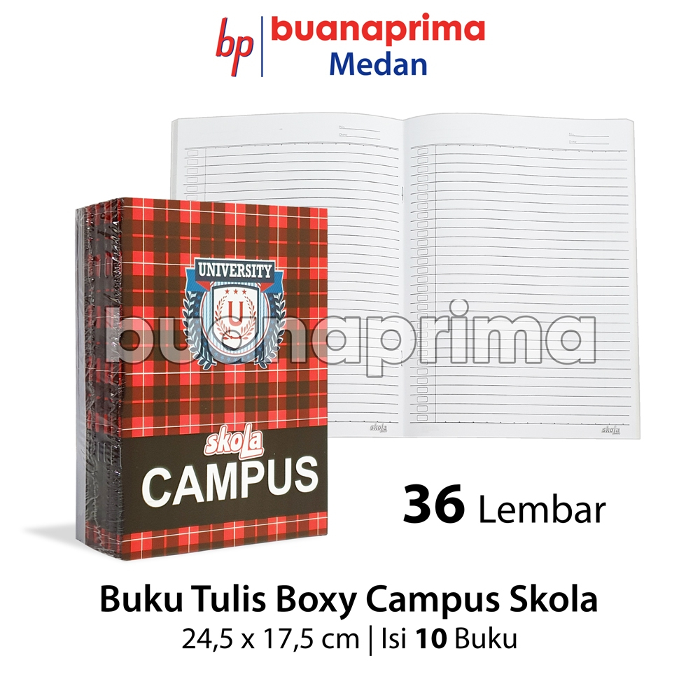 Jual Buku Tulis PANJANG CAMPUS SKOLA 36 Lembar Boxy 1 Pack isi 10 Buku Sekolah Campus Boxy ...