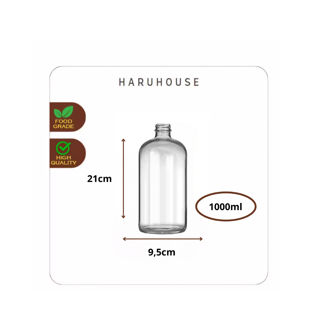 Jual 1000ml Botol Kaca Boston Jus + Tutup Alumunium | Shopee Indonesia