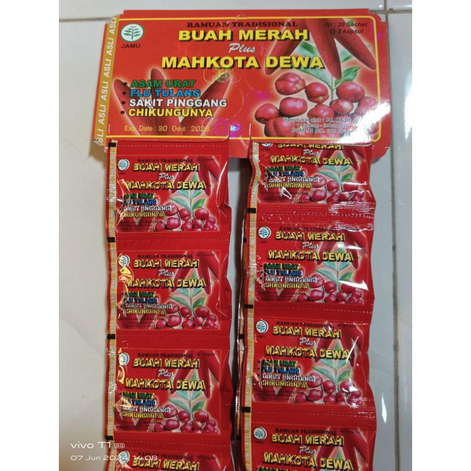 Jual KAPSUL BUAH MERAH PLUS MAHKOTA DEWA ORIGINAL 1 HANGER (OBAT ASAM ...