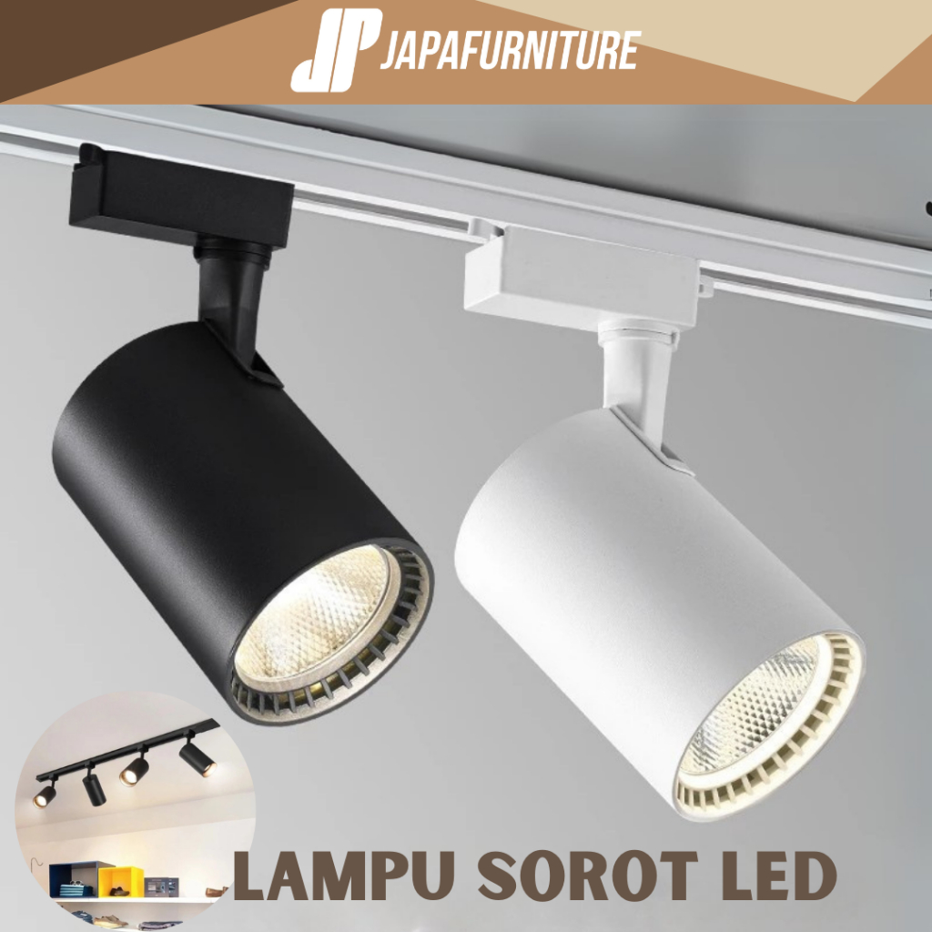 Jual Paket 1 Set isi 3 lampu track lighting 10W 10 Watt Rell 1 Meter ...