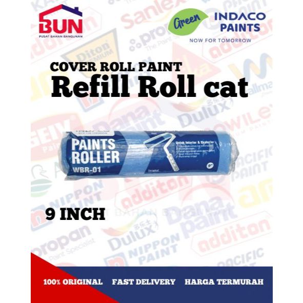 Jual Bulu Roll Cat Tembok Isi Roll Cat 9 inch INDACO | Shopee Indonesia
