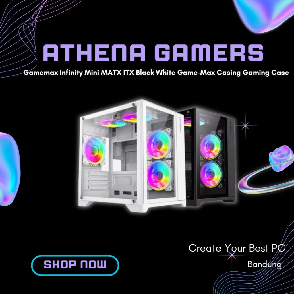 Jual Gamemax Infinity Mini MATX ITX Black White Game-Max Casing Gaming ...