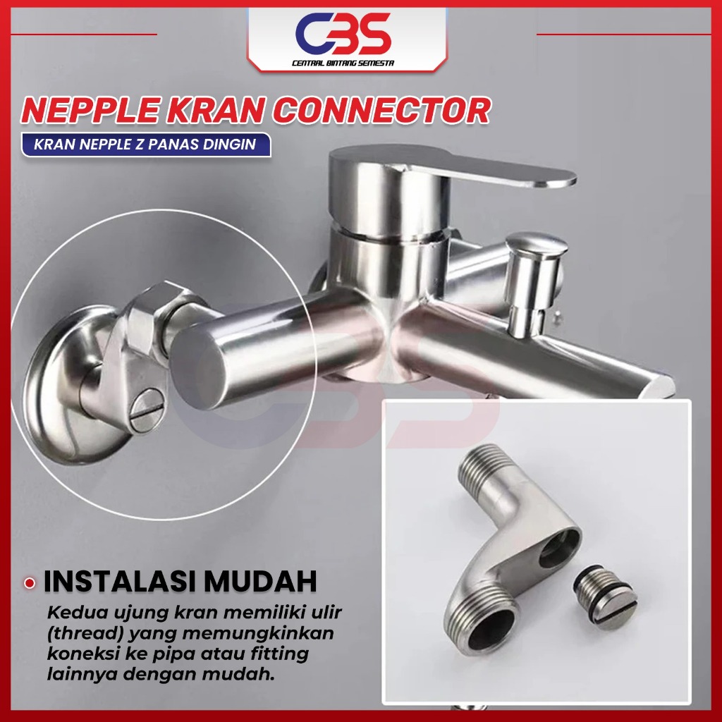 Jual Nepple Z Nepel Kran Bathub Mixer Panas Dingin 3/4 x 1/2 Inc Nepple ...