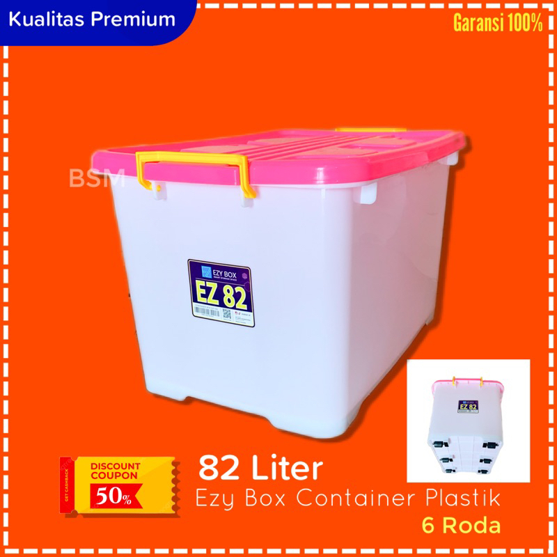 Jual Box Container EZY 82 Liter Roda Kotak Sprinter Kontainer Plastik Rak Susun Tempat Kotak ...