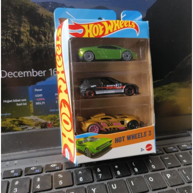 Jual Hot Wheels 3 pack (Honda Civic Custom, Lamborghini Gallardo, Track ...