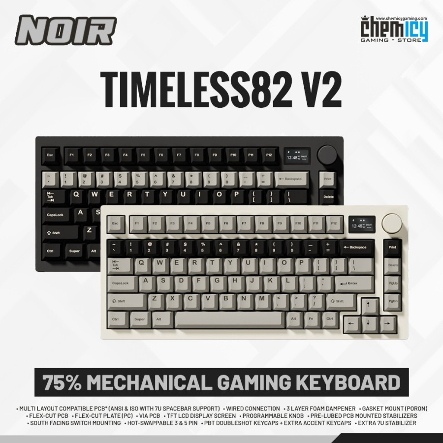 Jual Noir Timeless82 V2 / Timeless 82 V2 Classic Edition 75% Mechanical ...