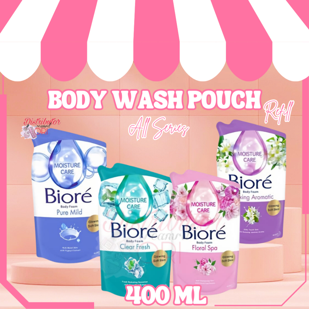 Jual BIORE BODY WASH POUCH 400ML/ 380ML | BPOM | ORIGINAL Pure Mild ...