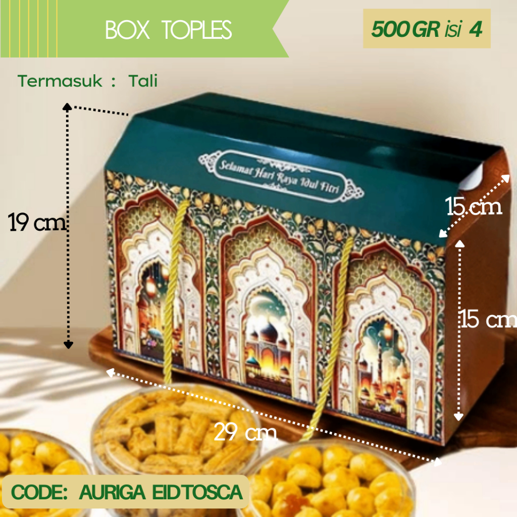 Jual Gable Box Lebaran Auriga / Box Packaging 4 Toples 500gr / Dus ...